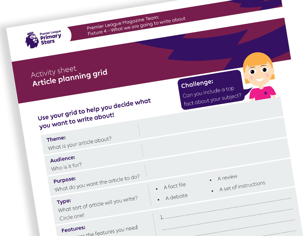 Premier League Primary Stars | Fixture 4 – What to write to about?